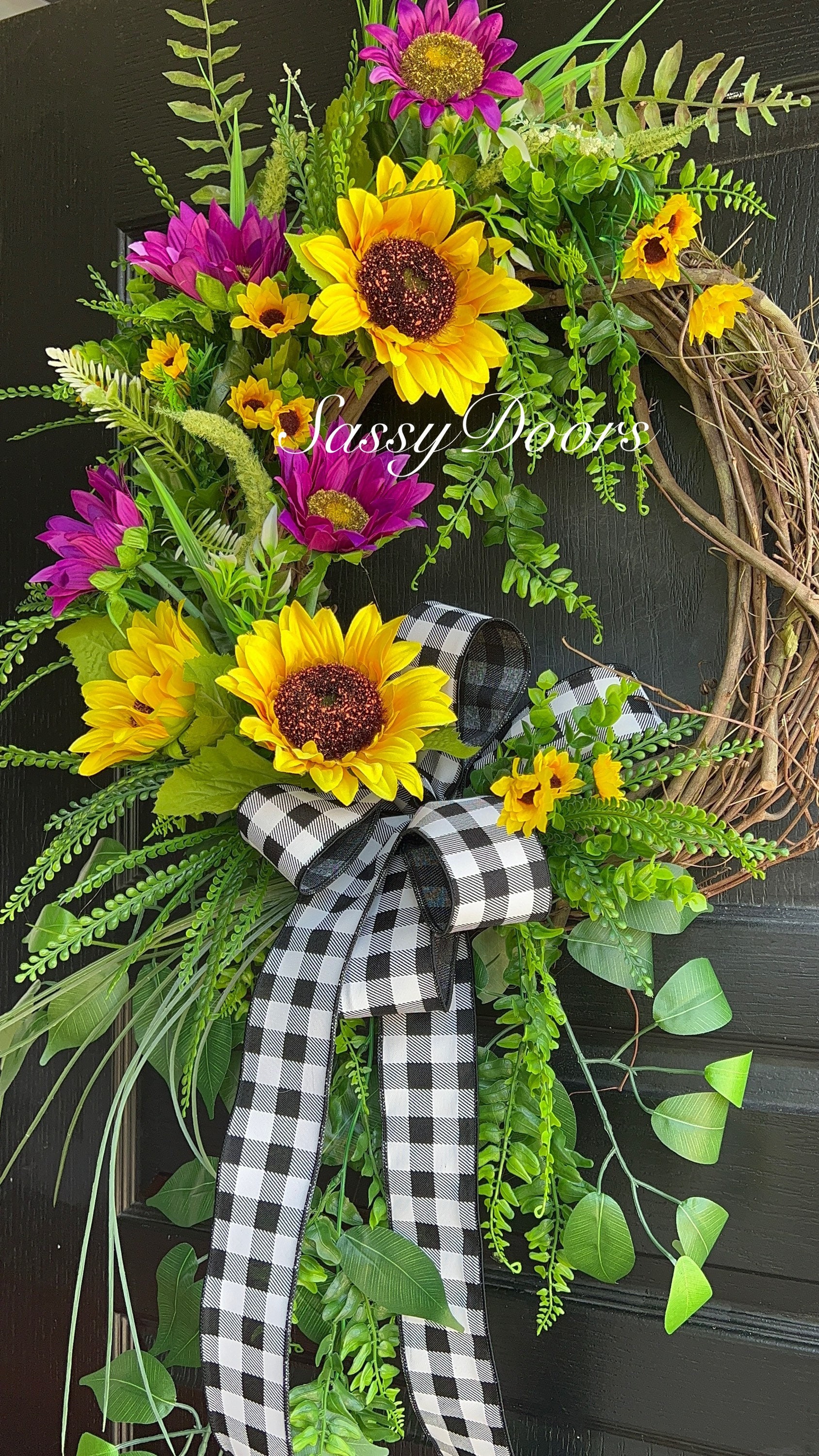 Sunflower Wreath, Welcome Wreath, Sunflower Front Door Wreath ...