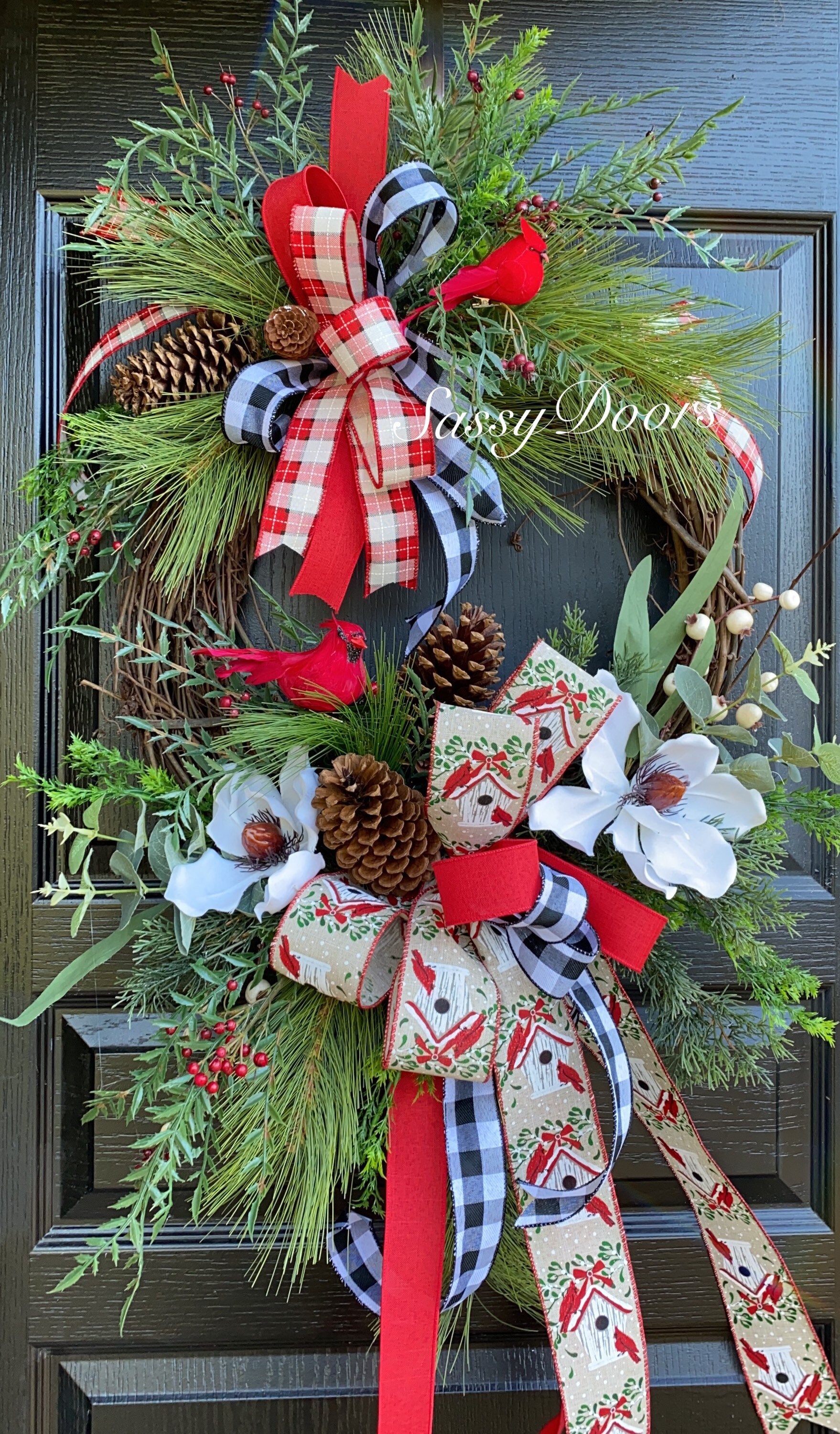 Red Cardinal Wreath, Christmas Wreath, Winter Front Door Wreath ...