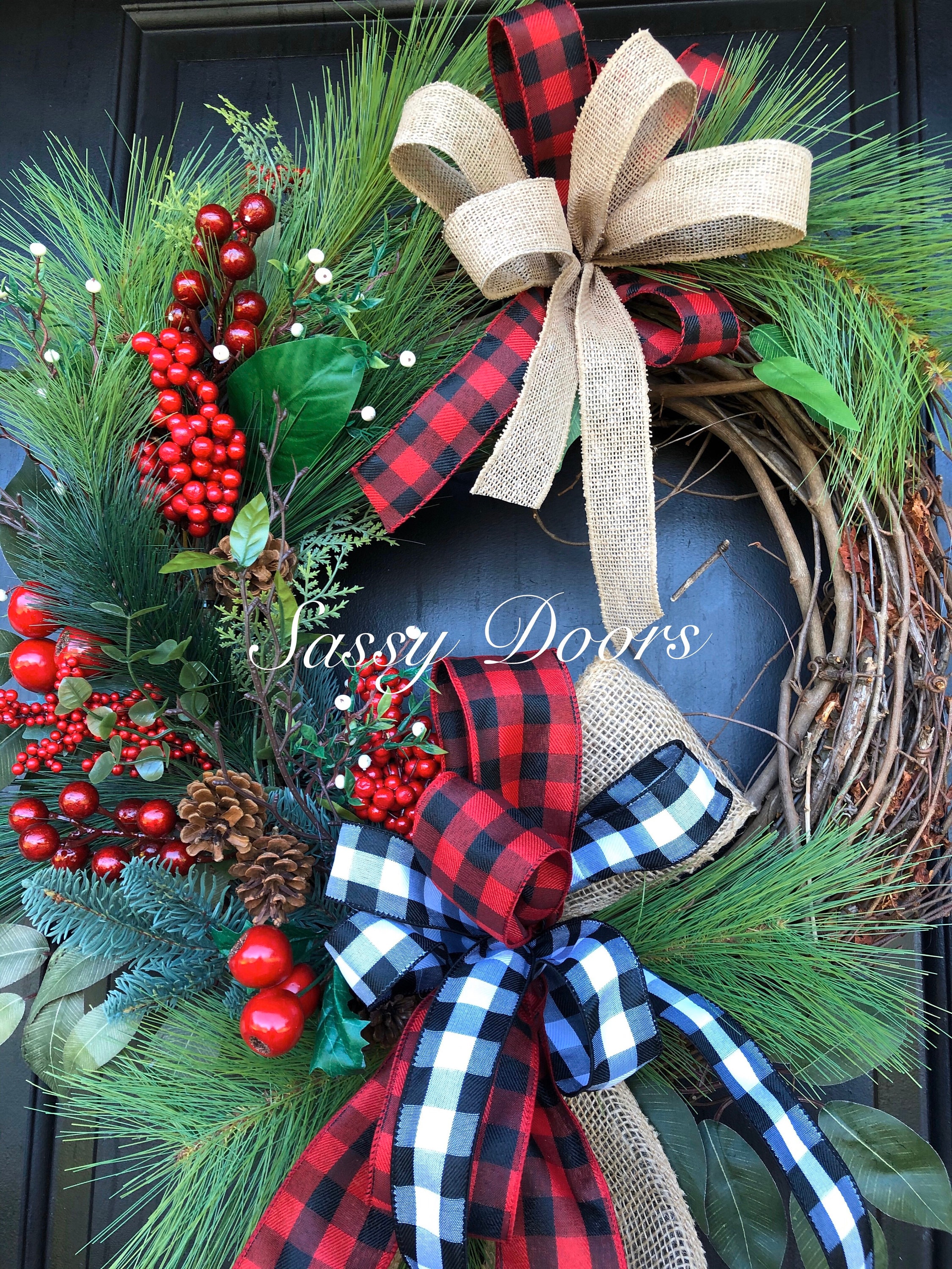 Holiday Wreath, Woodland Wreath, Country Wreath, Winter Wreath, Sassy ...