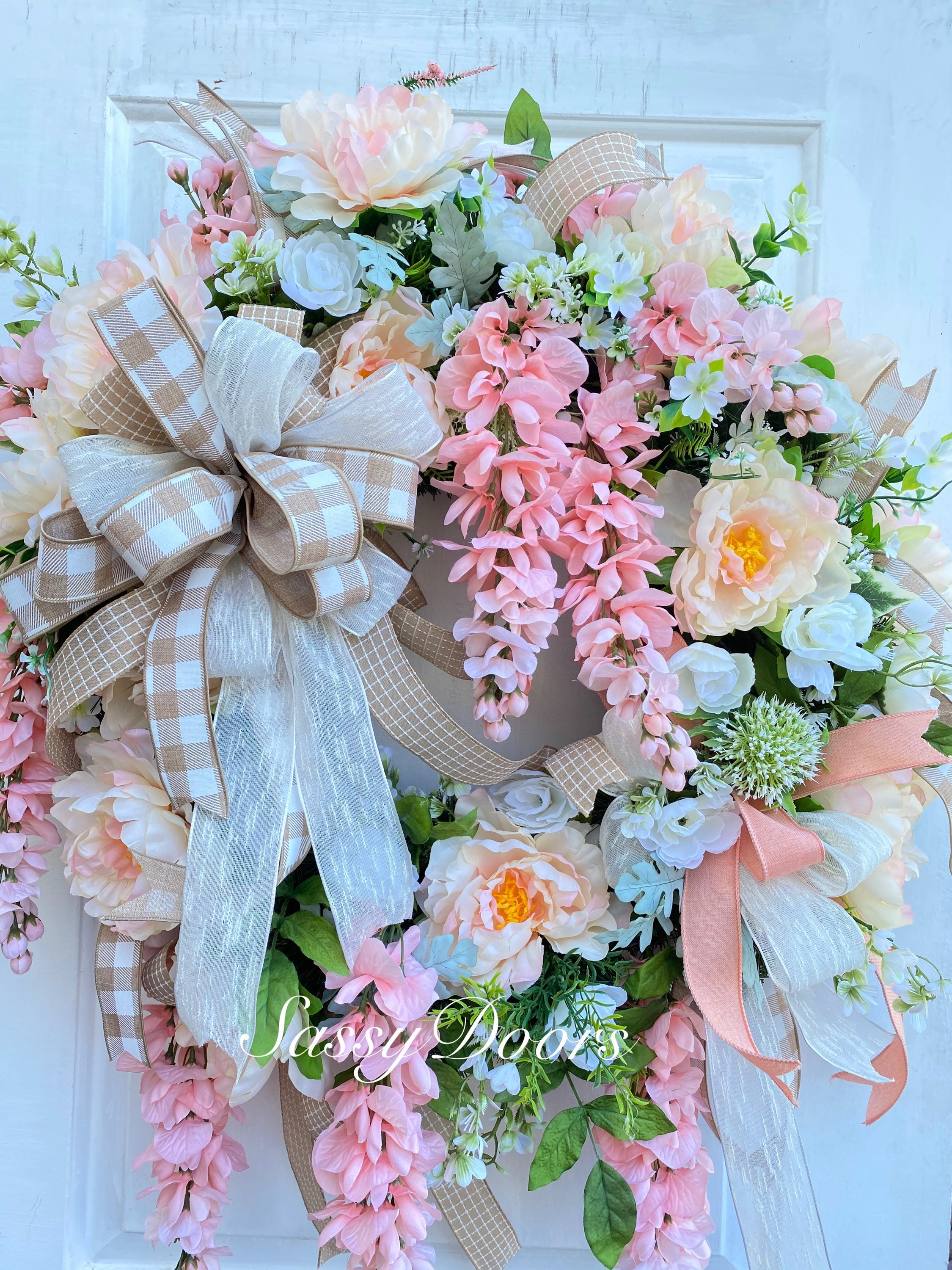 Spring Wreath, Mother’s Day Wreath, Sassy Doors Wreath,Spring Front ...
