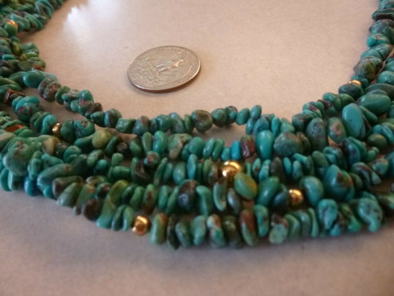 Natural Turquoise Nugget With Gold Native American Na… - Gem
