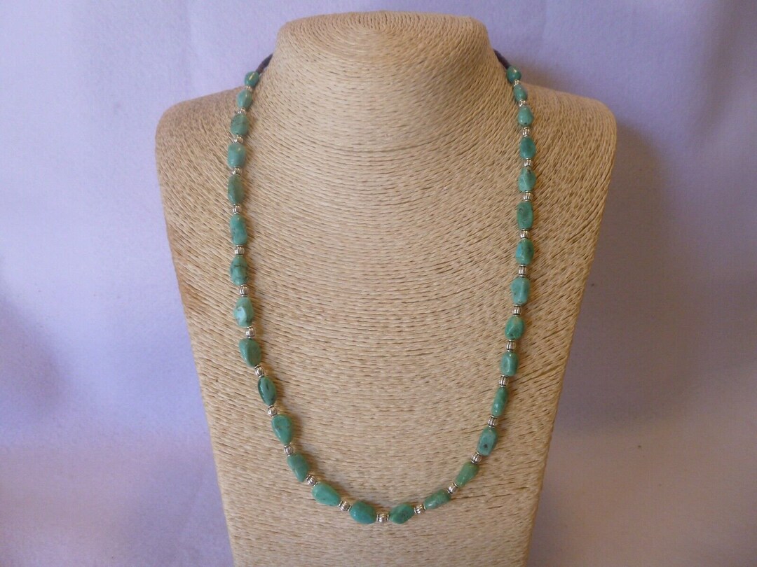 Turquoise Nuggets and Antique Silver Native American Navajo - Etsy