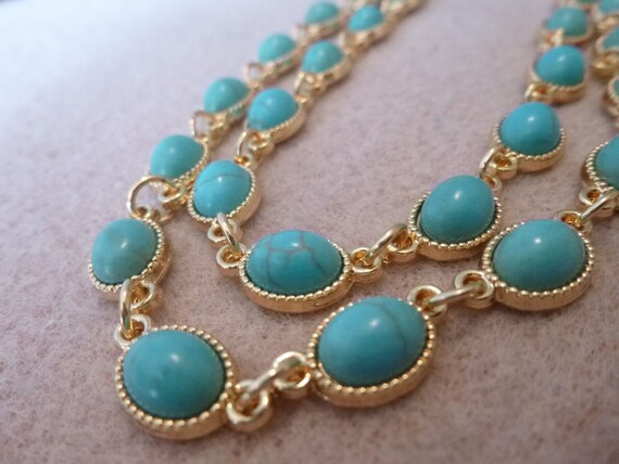 Vintage Turquoise Nugget With Gold Native American Na… - Gem