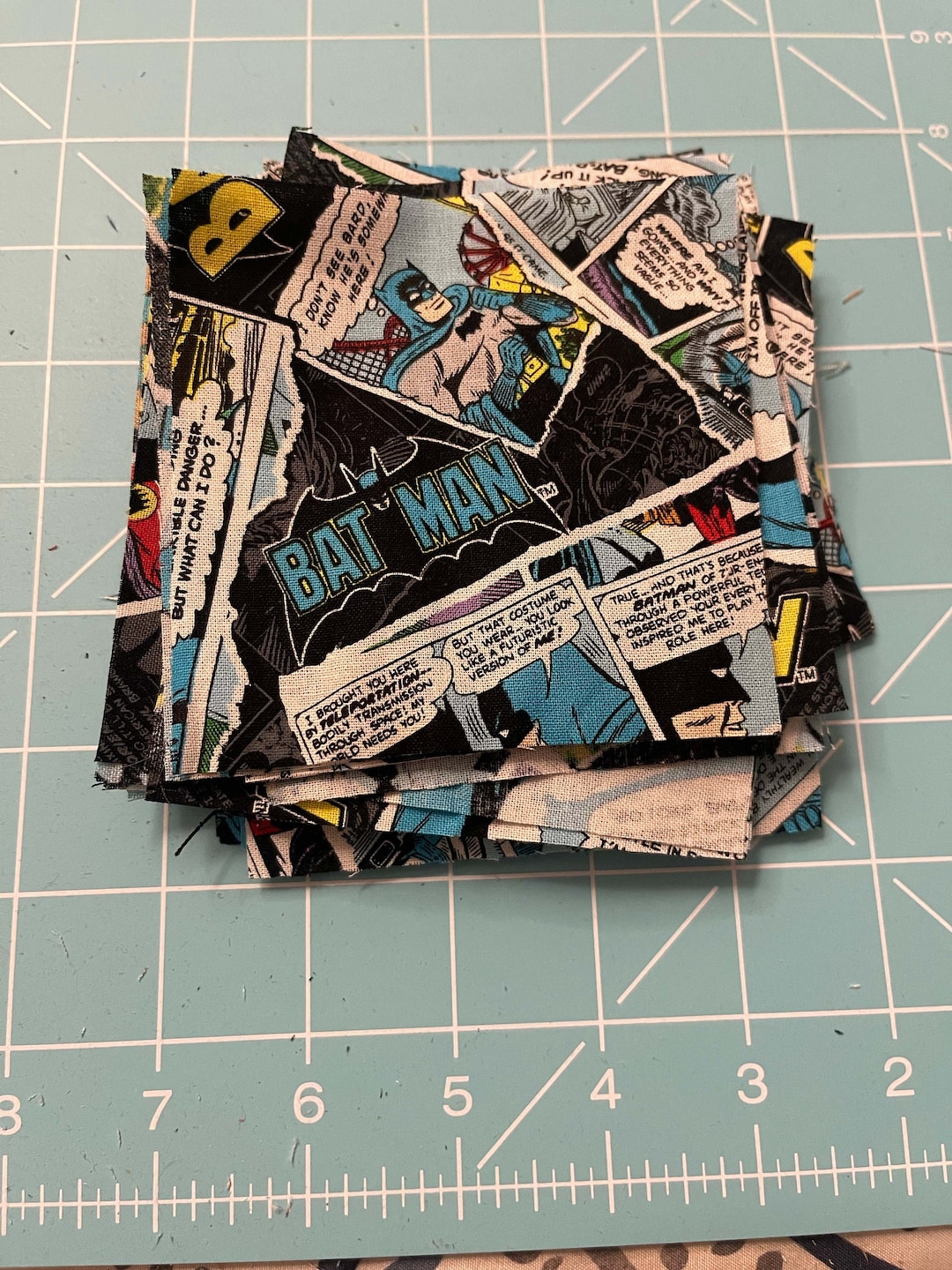 52 Precut Batman Cotton Fabric Squares 4x4 Quilting Fabric Scrap Cotton ...