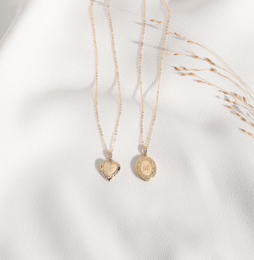 Locket Necklace, Heart Locket, Initial Necklace, Gift for Her ...