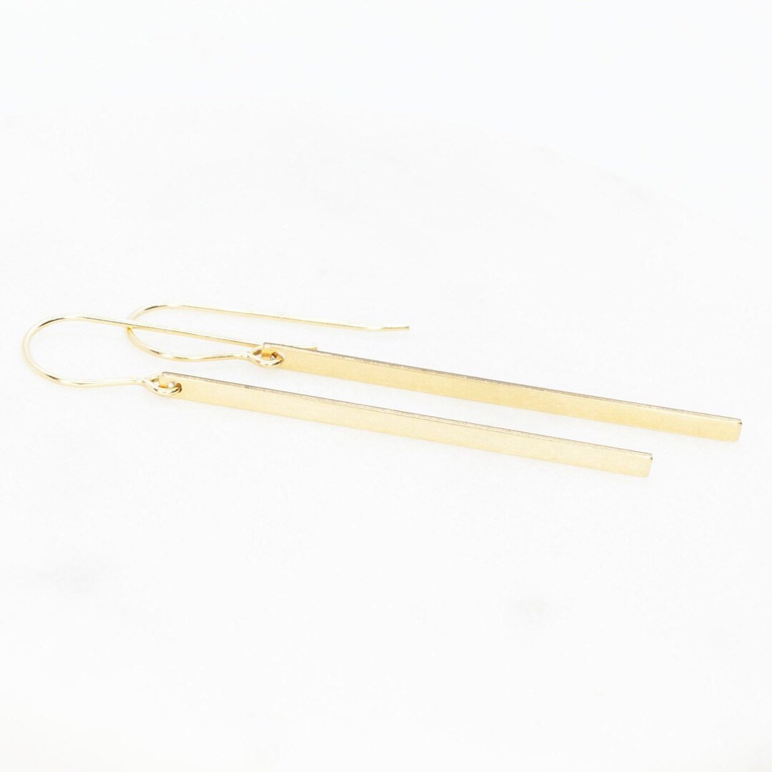 Simple Bar Earrings • Long Dangle Line Earrings • Earring Gift ...