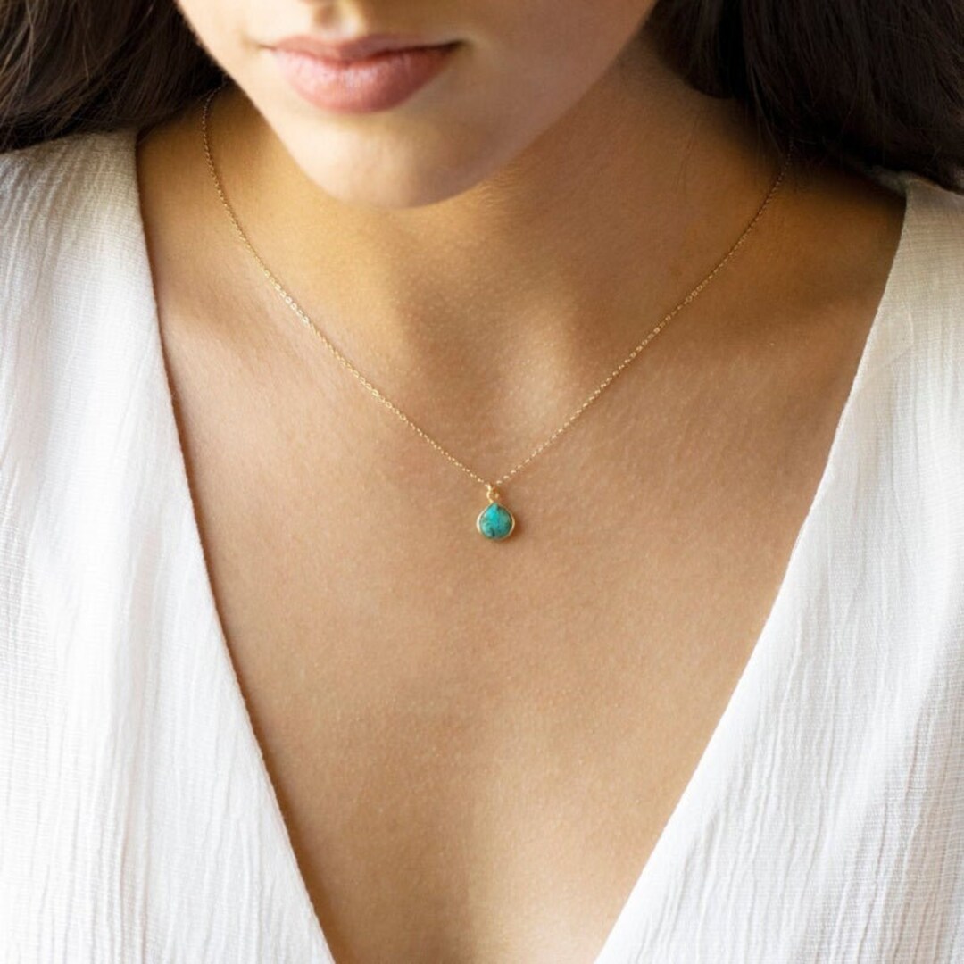 Collier turquoise • Turquoise brute • Bijoux turquoise • Cadeaux de ...