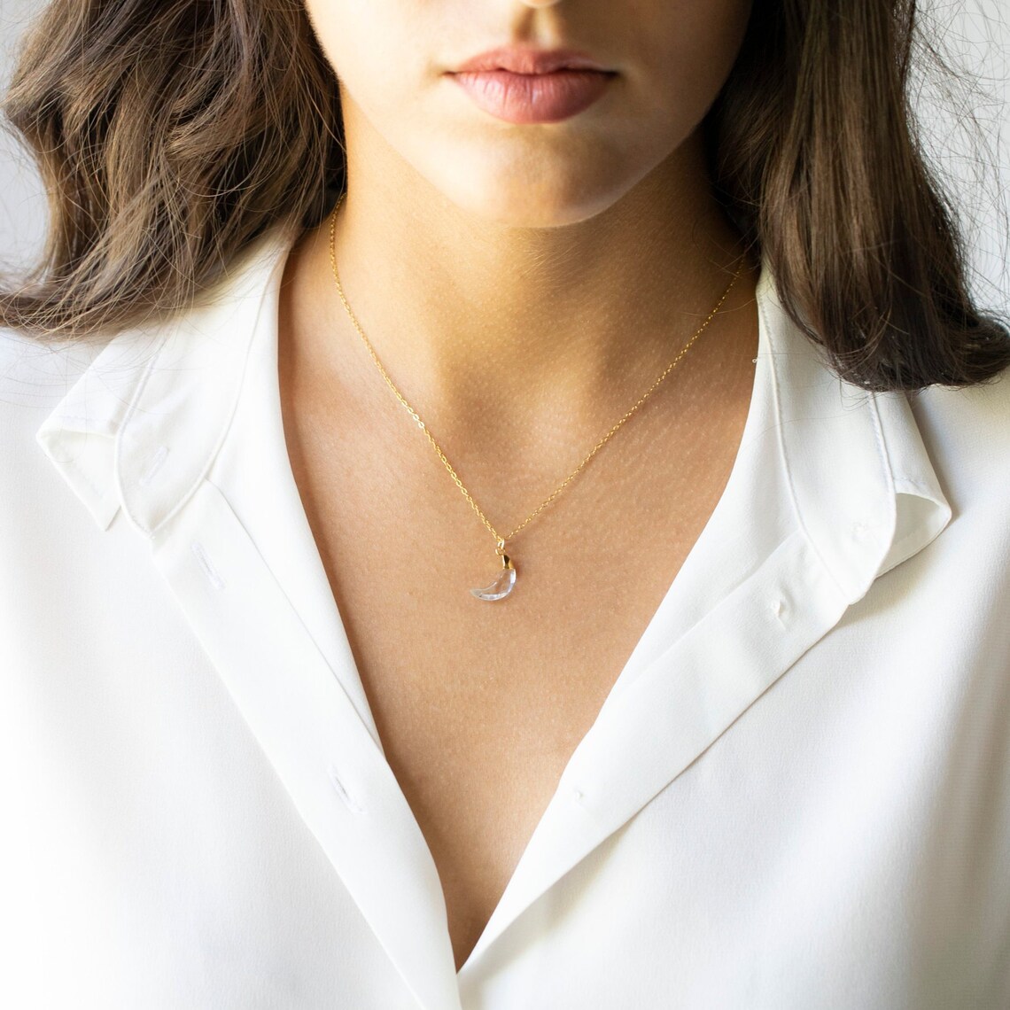 Gorgeous Gemstone Moon Necklace Moon Necklace Genuine - Etsy