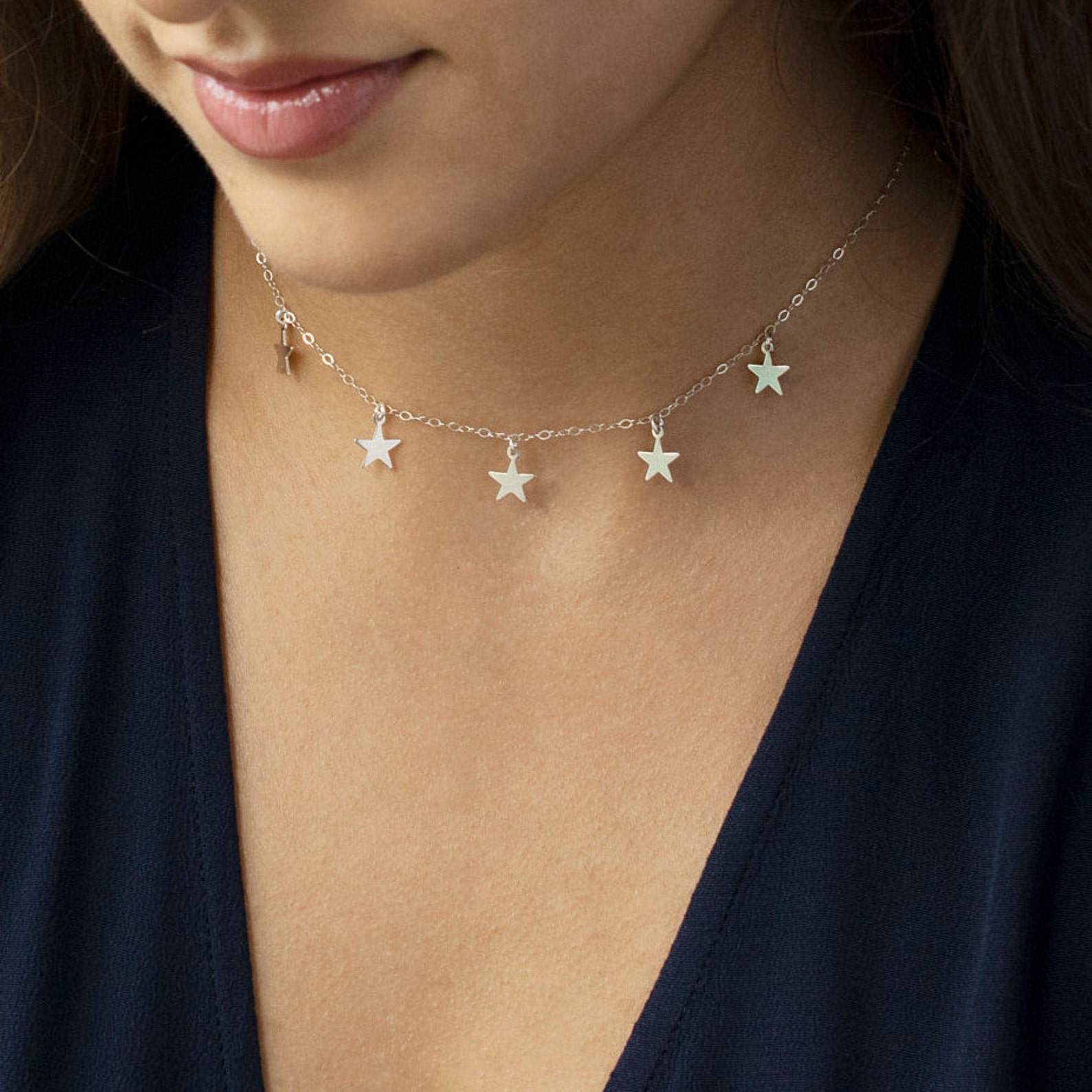 Star Necklace • Star Jewelry • Celestial Jewelry • Station Necklace ...