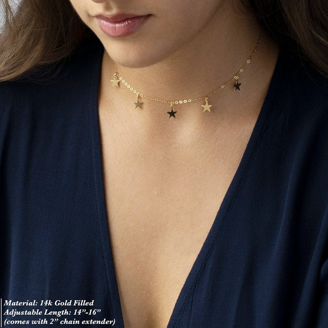 Star Necklace • Star Jewelry • Celestial Jewelry • Station Necklace ...