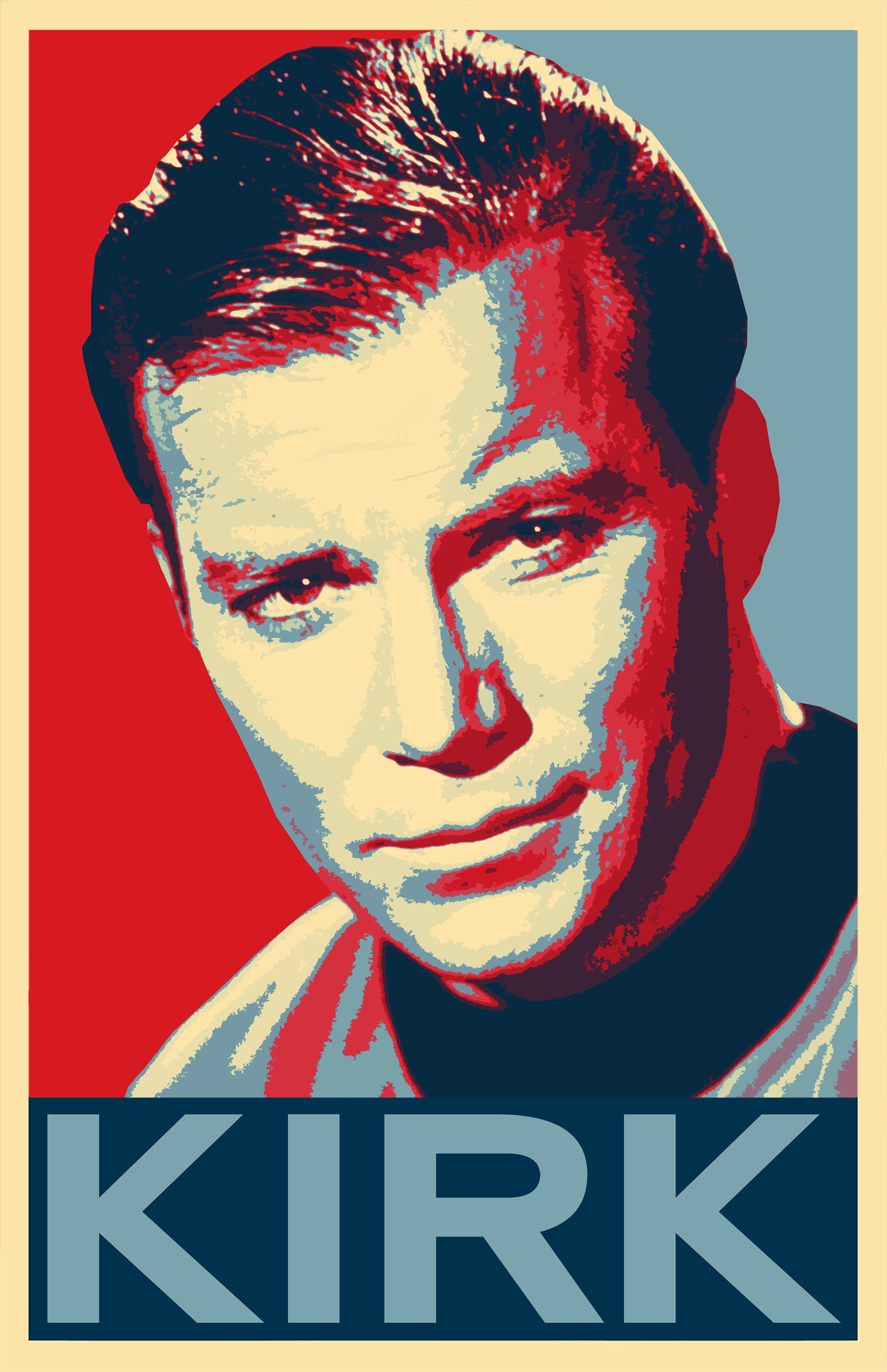 Captain Kirk Star Trek Pop Art Illustration William Shatner | Etsy