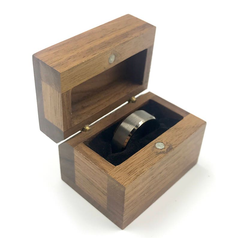 Black Brushed Finish With Deer Antler Inlay Tungsten Carbide - Etsy