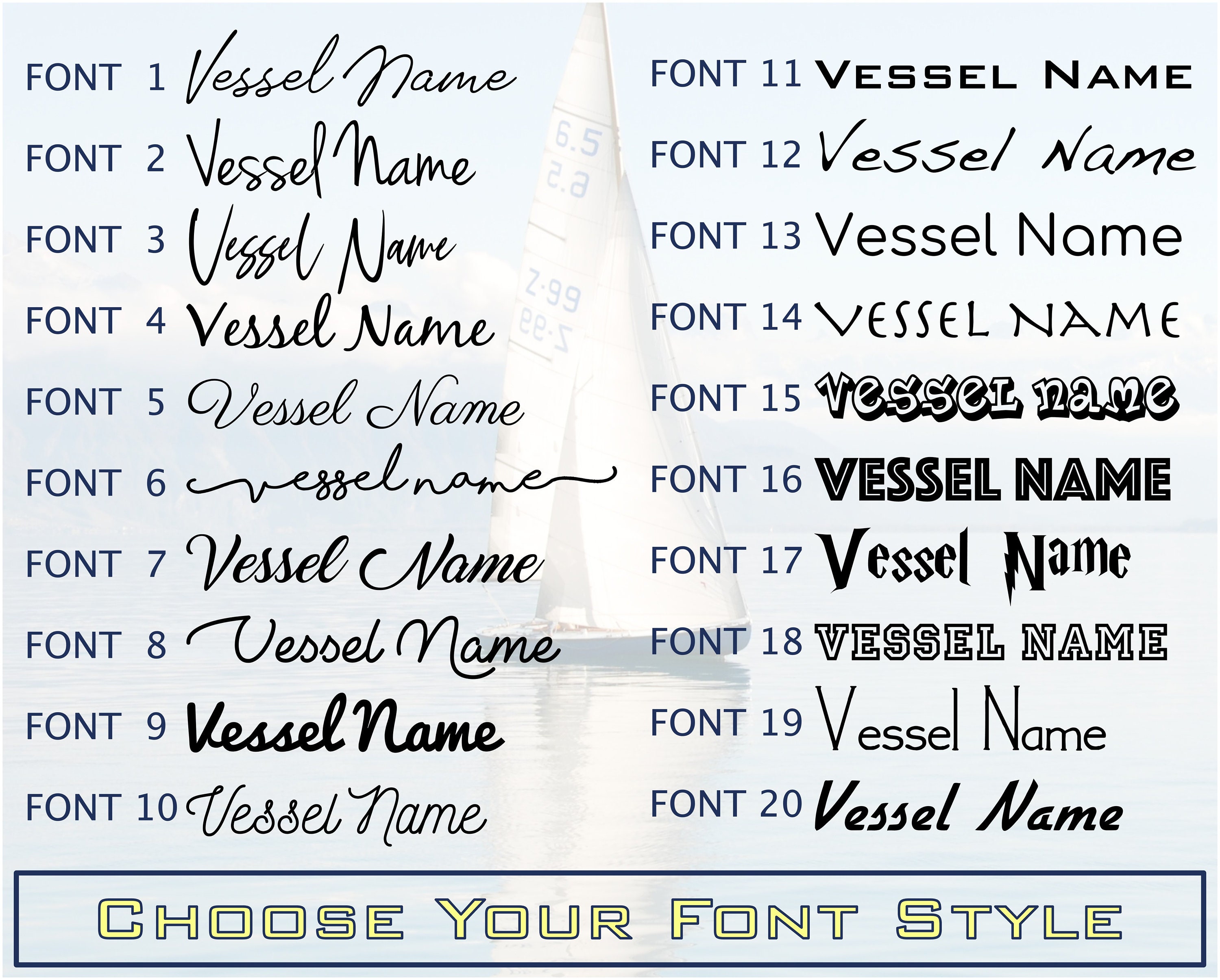 Marine Boat Lettering Graphics