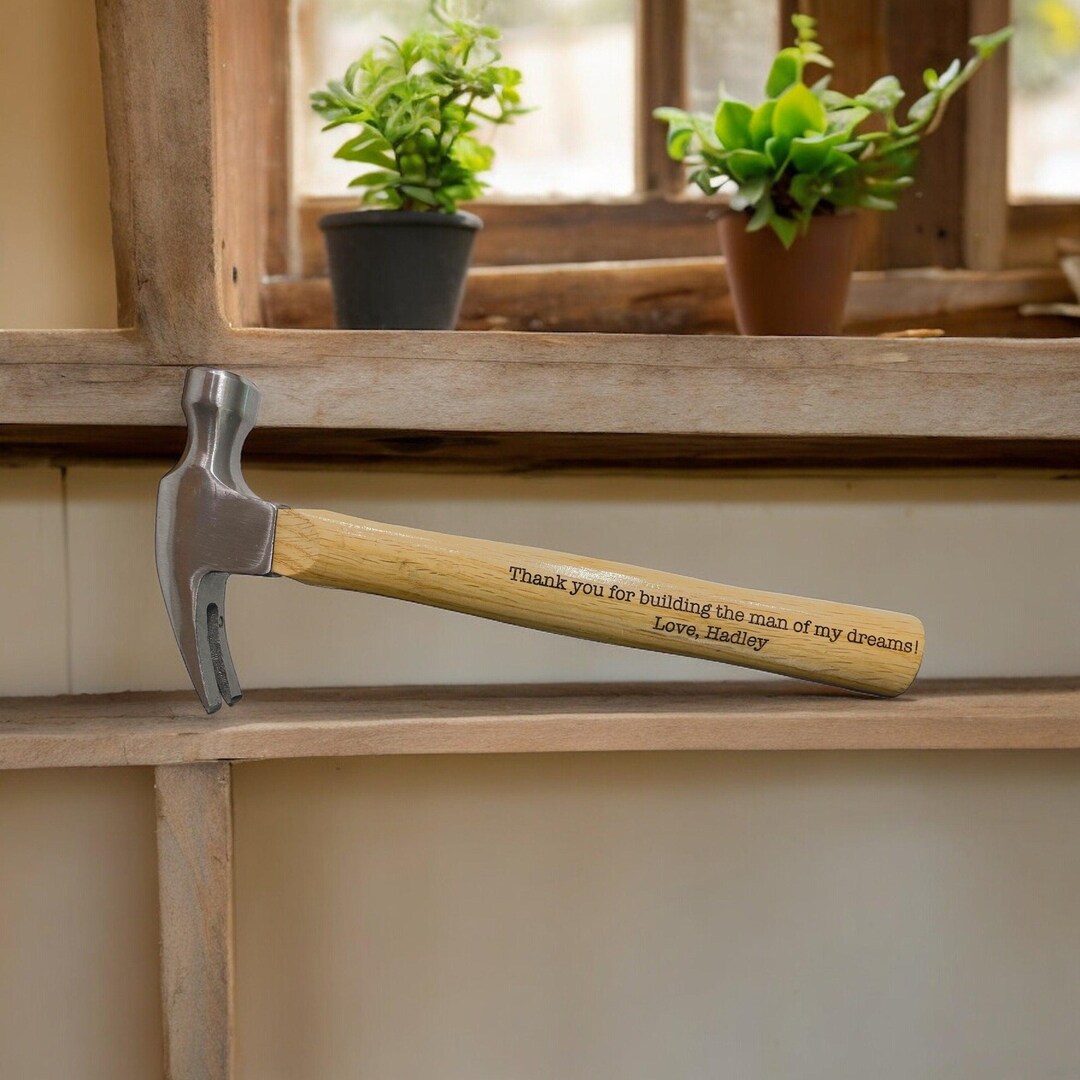 Custom Laser Engraved Hammer, Wooden Personalized Gift, Father's Day ...