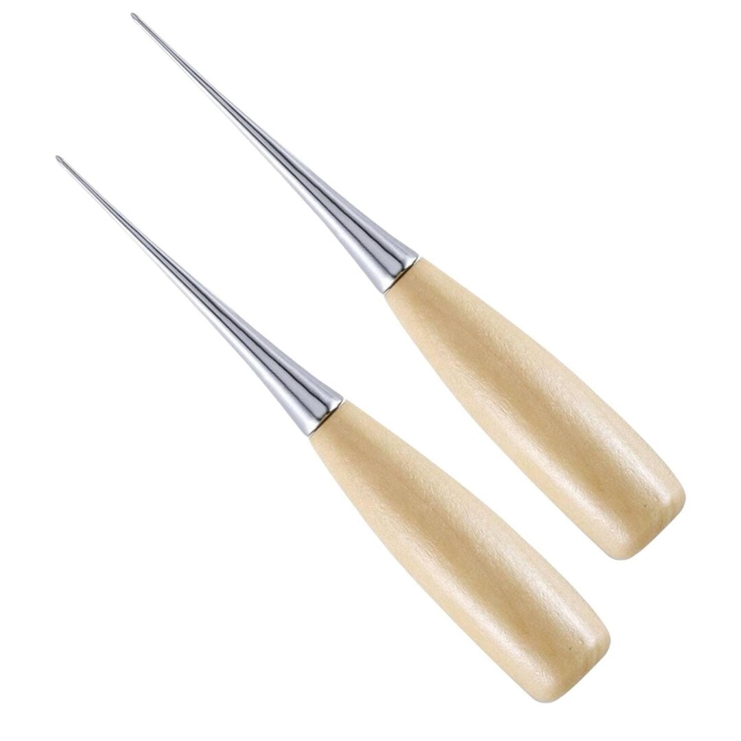 Stainless Steel Awl Pick With Wooden Handle for Tailoring, Leather Work ...