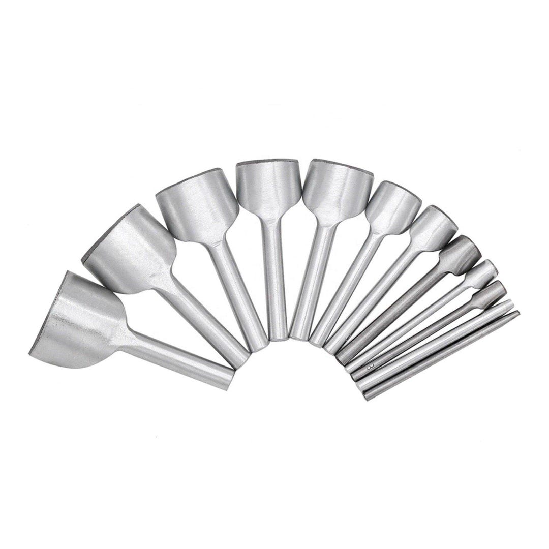 12 Piece Leather Belt End Punch Set | 3mm-50mm | Half Round Leather ...