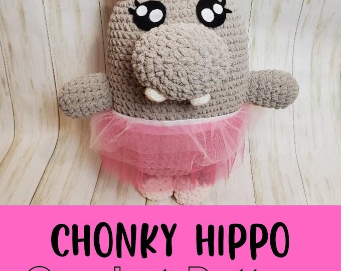 Simple Chonky Crochet Hippo Pattern, Beginner Friendly, Super Bulky ...