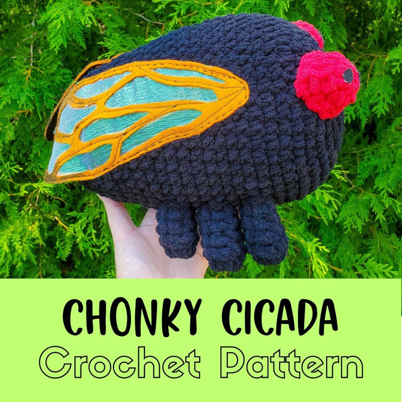 Simple Chonky Crochet Cicada Pattern, Beginner Friendly, Super Bulky Yarn Cicada Amigurumi ...