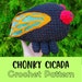 Simple Chonky Crochet Cicada Pattern, Beginner Friendly, Super Bulky ...