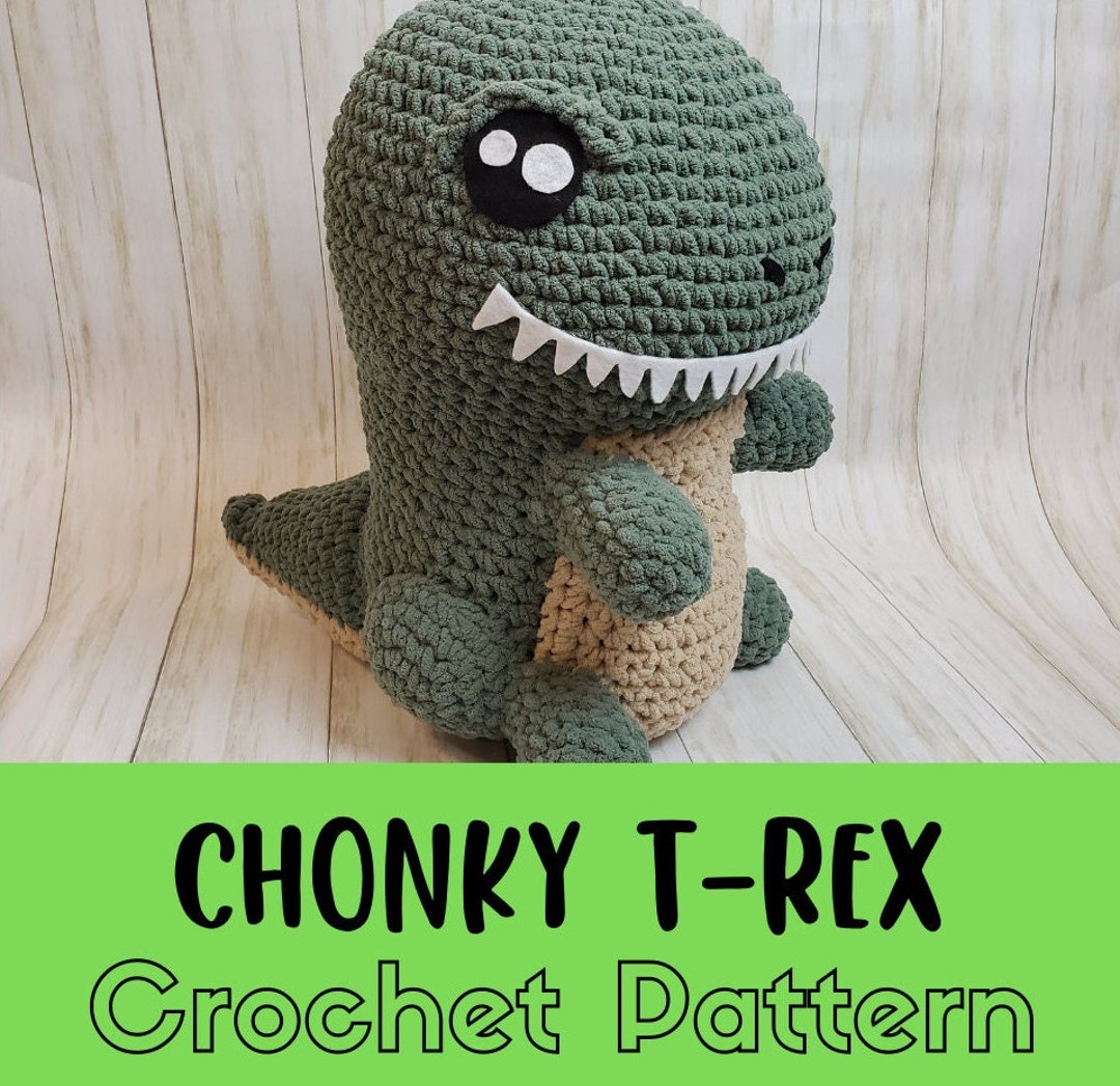 Simple Chonky Crochet T-rex Pattern, Beginner Friendly, Super Bulky ...