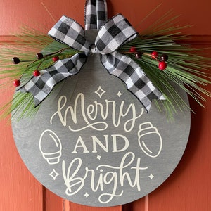 12 Inch Christmas Round Door Sign - Etsy