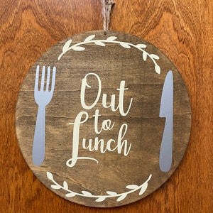 Reversible Lunch / Break Office Sign 12 Inch Office Decor Wood Round - Etsy
