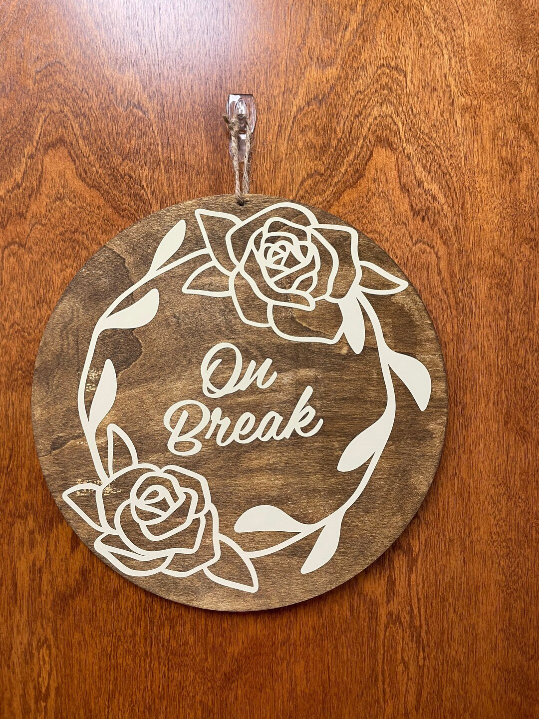 Reversible Lunch / Break Office Sign 12 Inch Office Decor Wood Round - Etsy