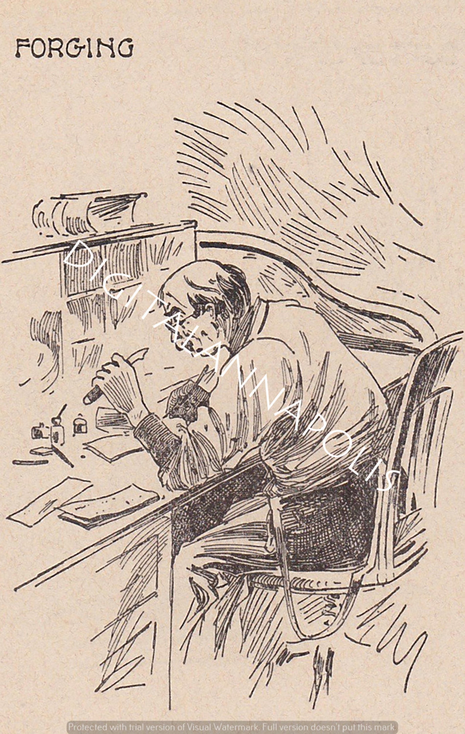 Vintage Cartoon Forger Forgery Forging Counterfeit - Etsy