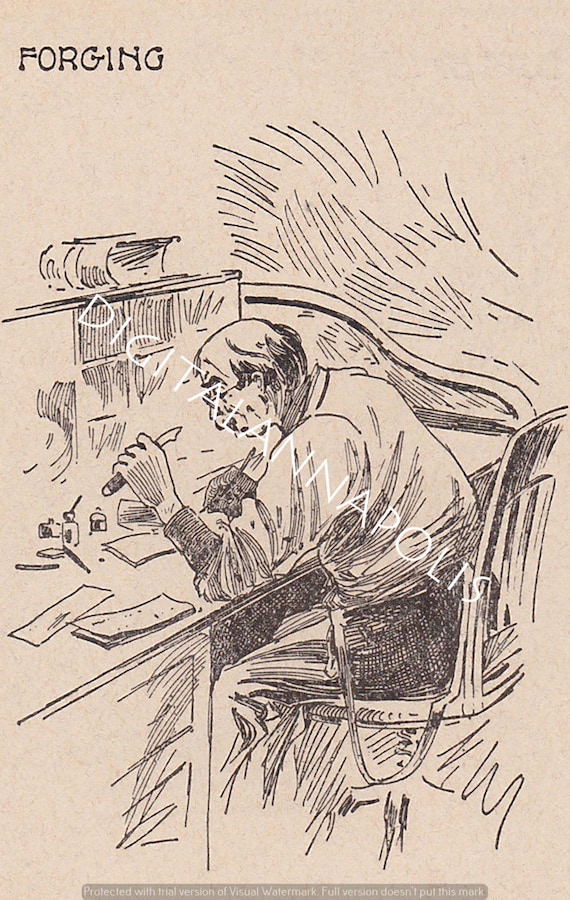 Vintage Cartoon Forger Forgery Forging Counterfeit | Etsy