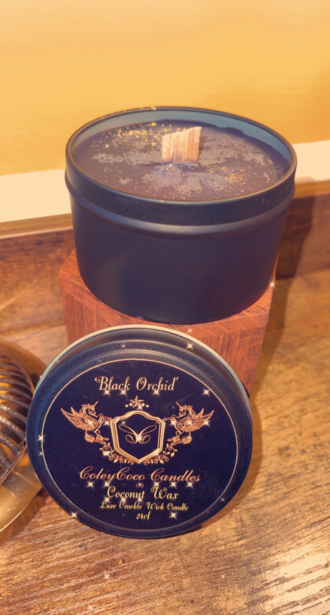 Black Orchid Woodwick Candle Coconut Wax - Etsy UK