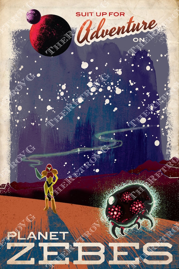 Metroid Travels to Planet Zebes | Etsy