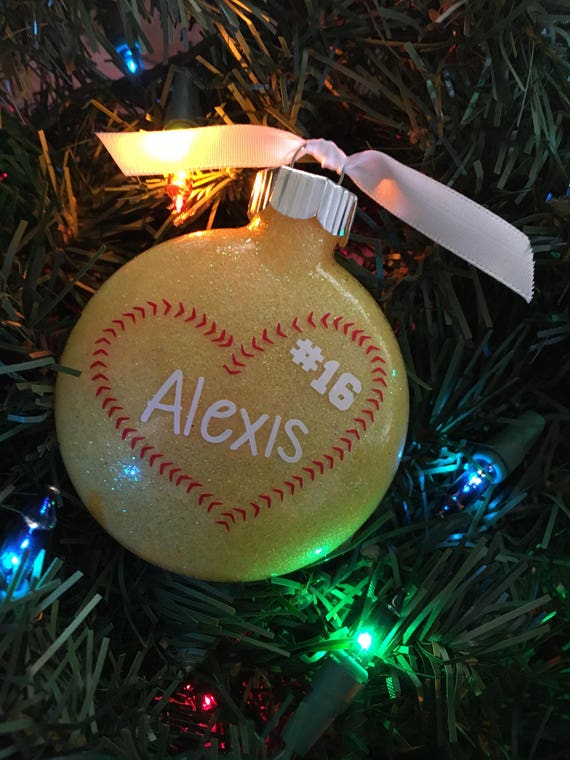 Personalized Softball Player Christmas Ornament - Etsy