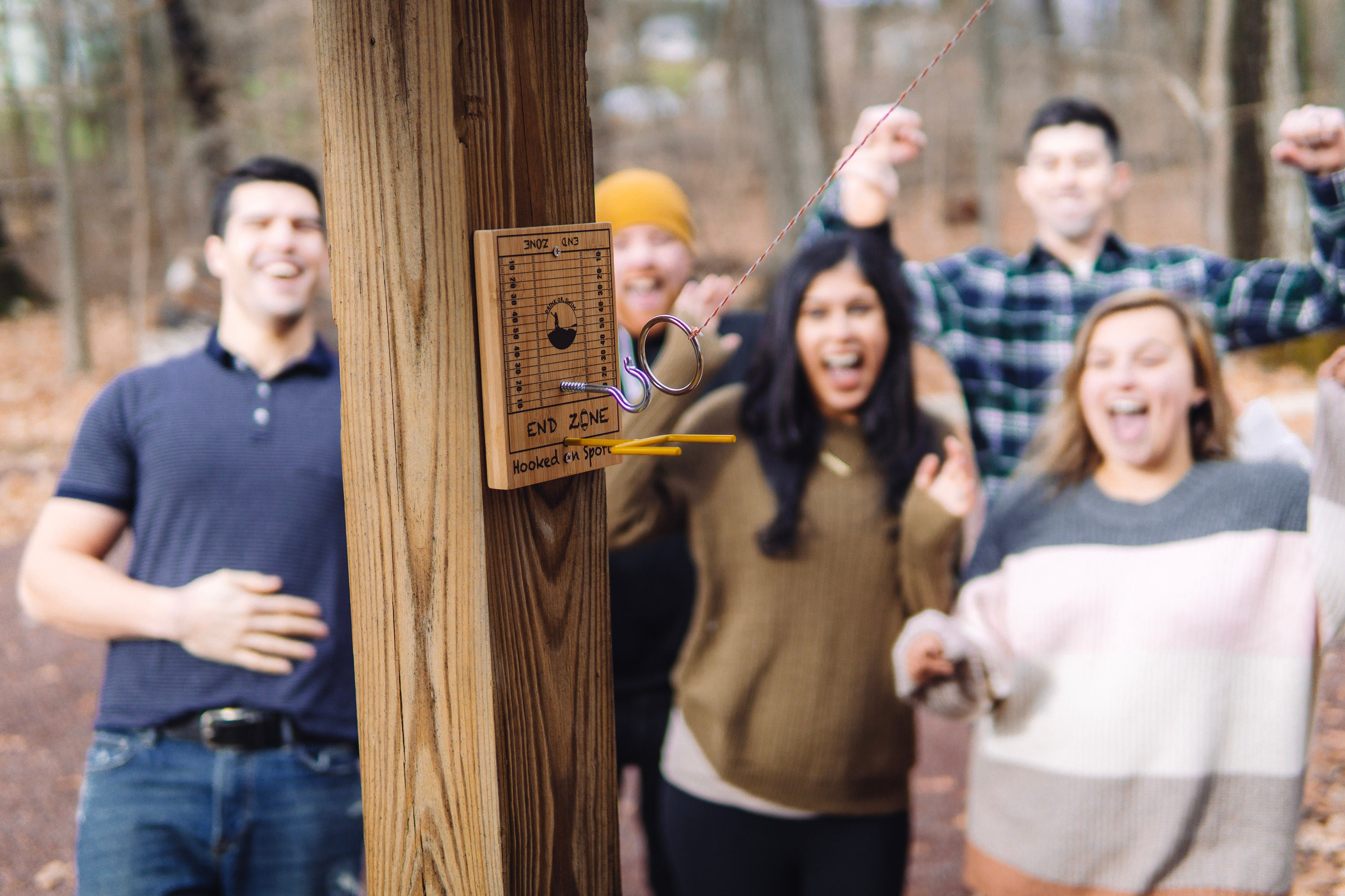 Football Ring Toss Game: Bamboo Sports Decor for Mancave - Etsy