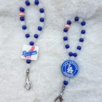 Dodgers Baseball Bag Charm – Beaded Keychain for Baseball Fans, Gift ...
