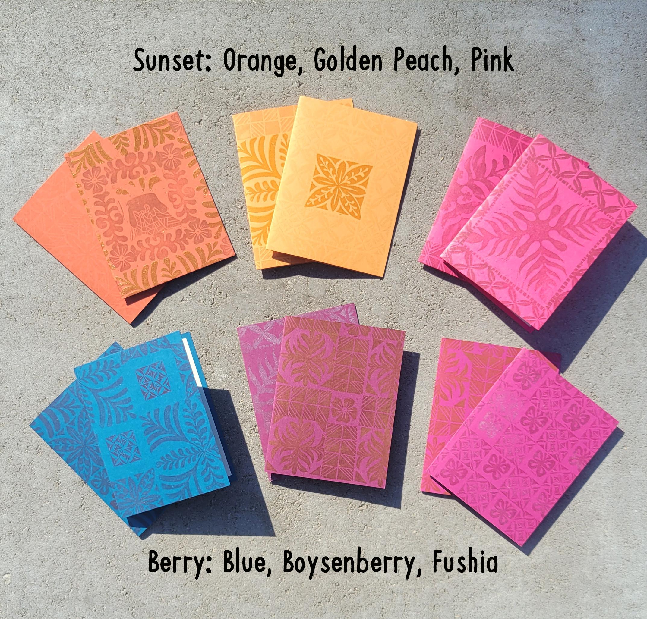 Handmade Hawaiian Block Print Blank Greeting Cards and Greeting Card ...