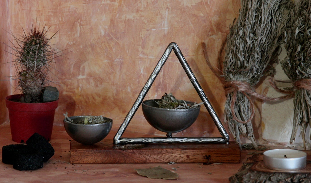 Steel Incense Bowl Incense Holder Triangle Magic Symbol - Etsy