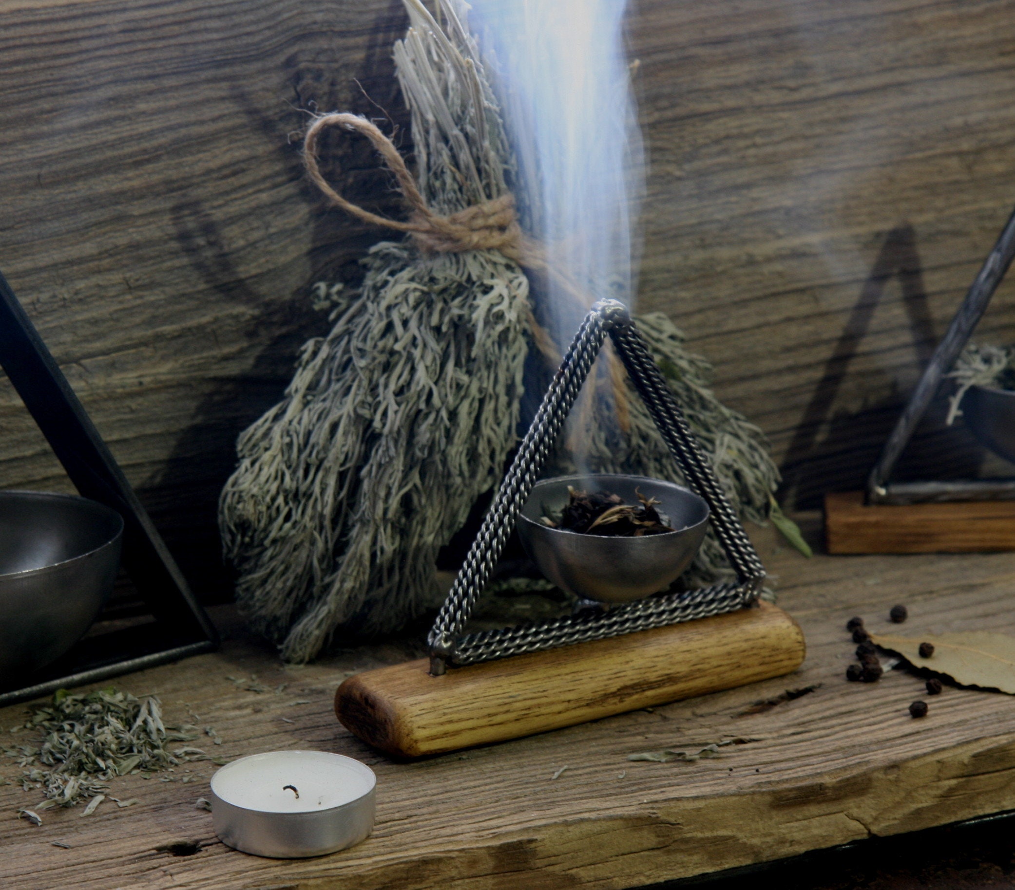 Steel Incense Bowl Incense Holder Triangle Magic Symbol - Etsy UK