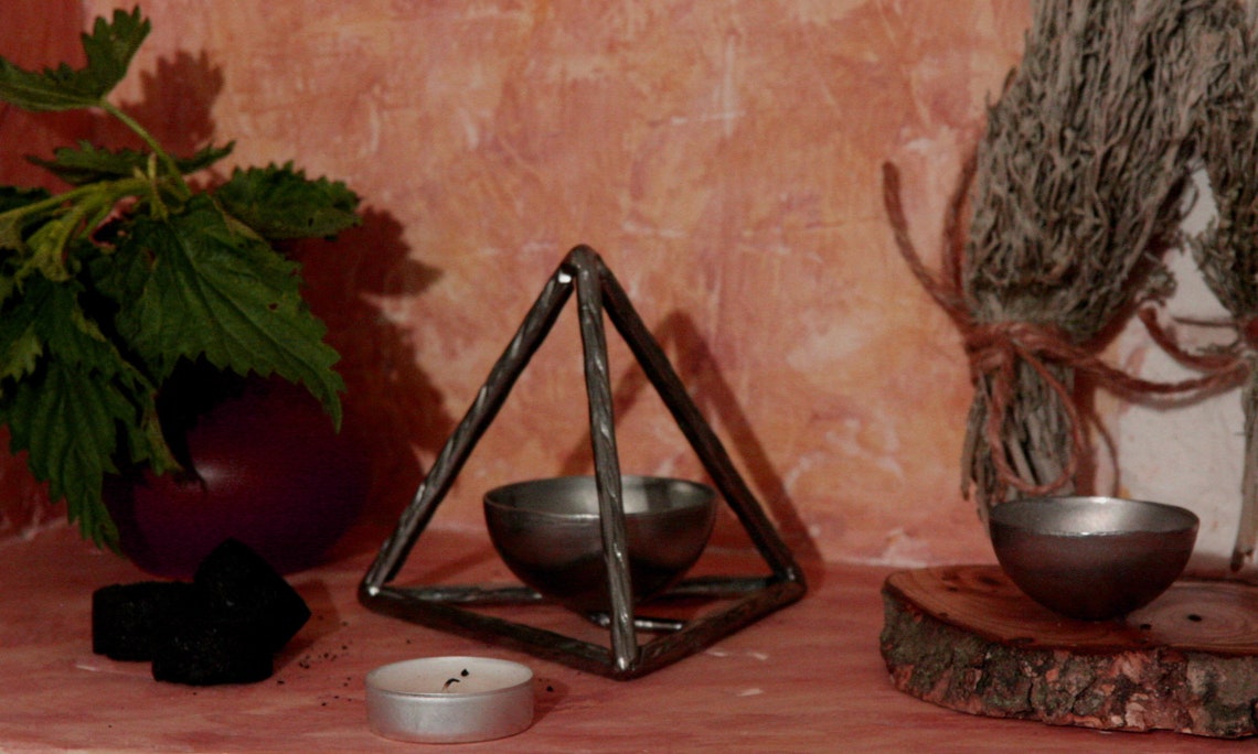 Steel Incense Bowl Incense Holder Triangle Magic Symbol - Etsy