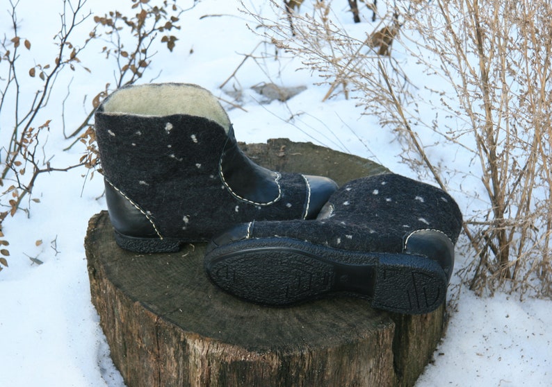 Women Shoes, Felted Wool Slippers Snowball / Wine / Burgundy / Ruby ...