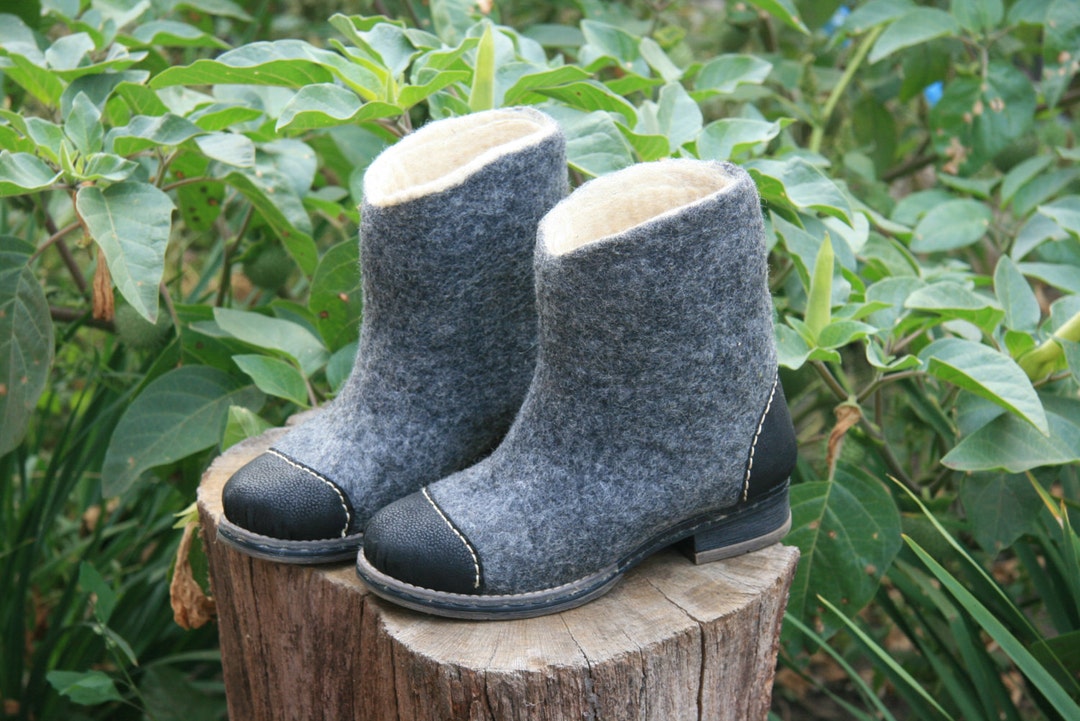 Women Shoes, Felted Wool Slippers Snowball / Wine / Burgundy / Ruby ...