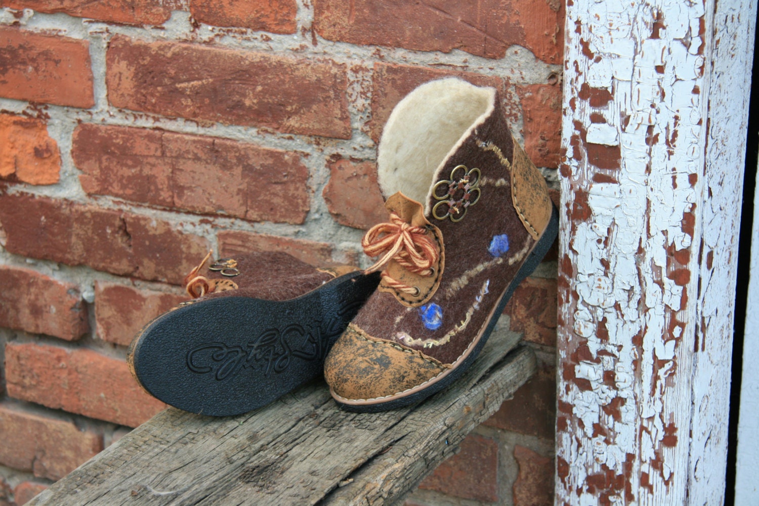 Women Shoes, Felted Wool Slippers Snowball / Wine / Burgundy / Ruby ...