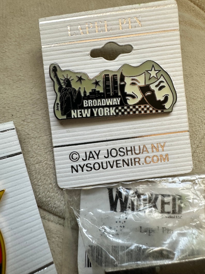 Three Broadway Pins Brooches Wicked Pin Broadway New York Big - Etsy