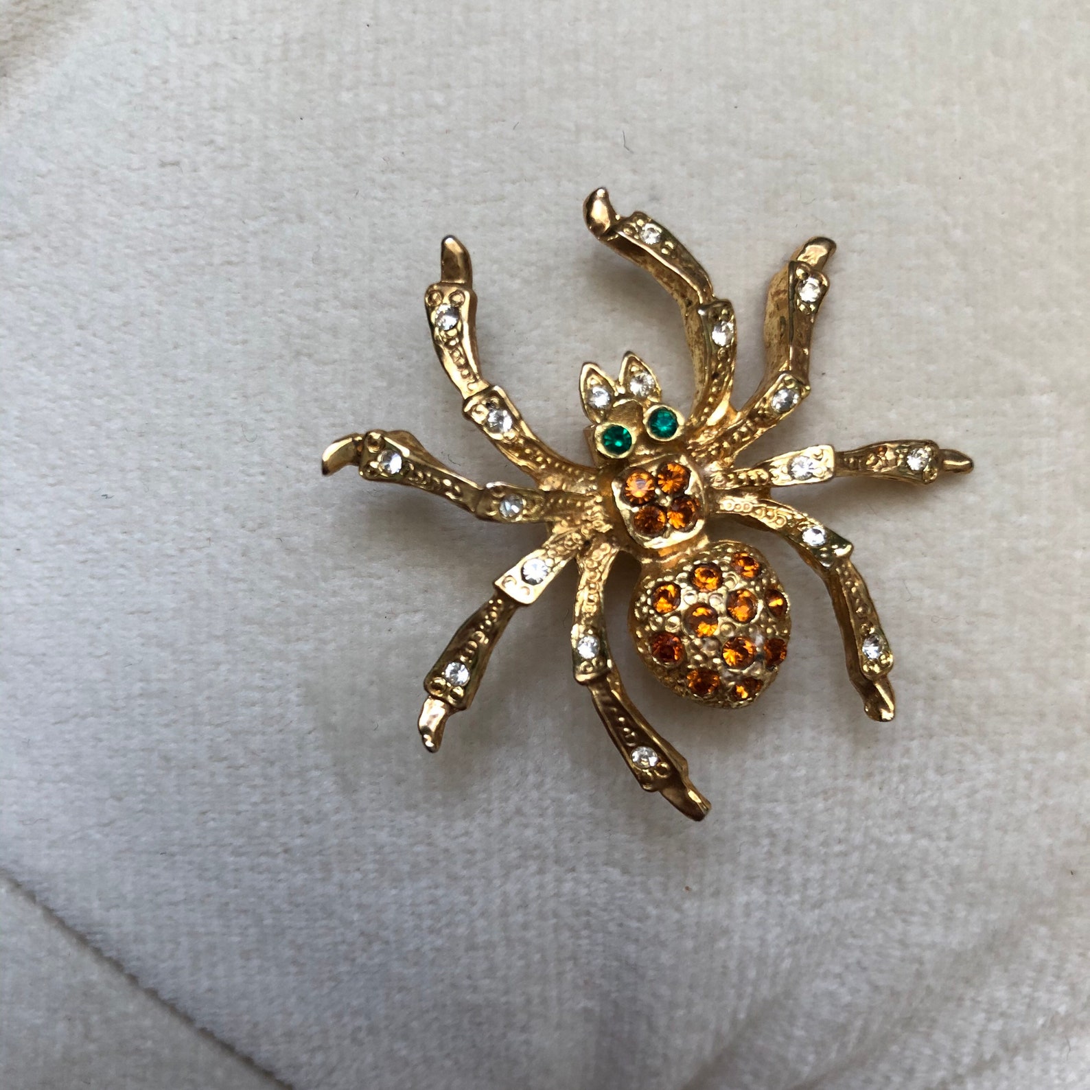 Gold Rhinestone Spider Insect Brooch Icy Gorgeous Brooch Jewelry Brooch ...