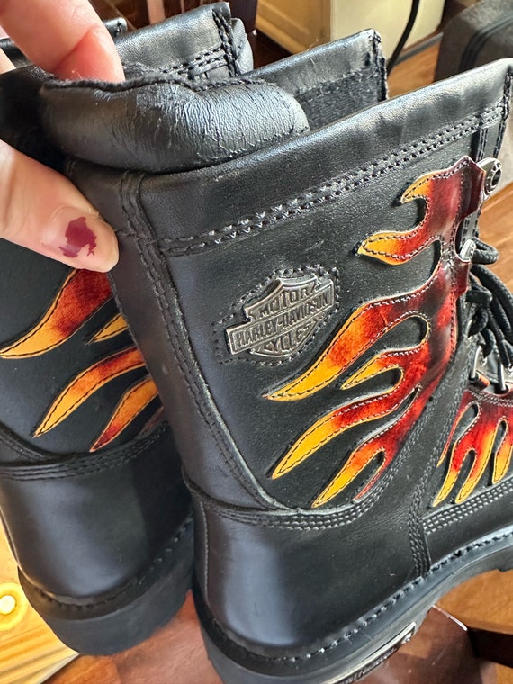 RARE Harley Davidson Flame Boots, Red Fire Detail, Li… - Gem