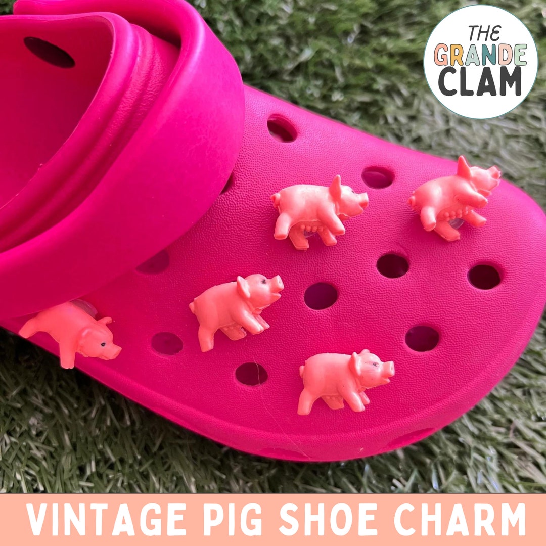 ONE Vintage Pig Shoe Charm // Handmade // Unique // Farm Animal - Etsy