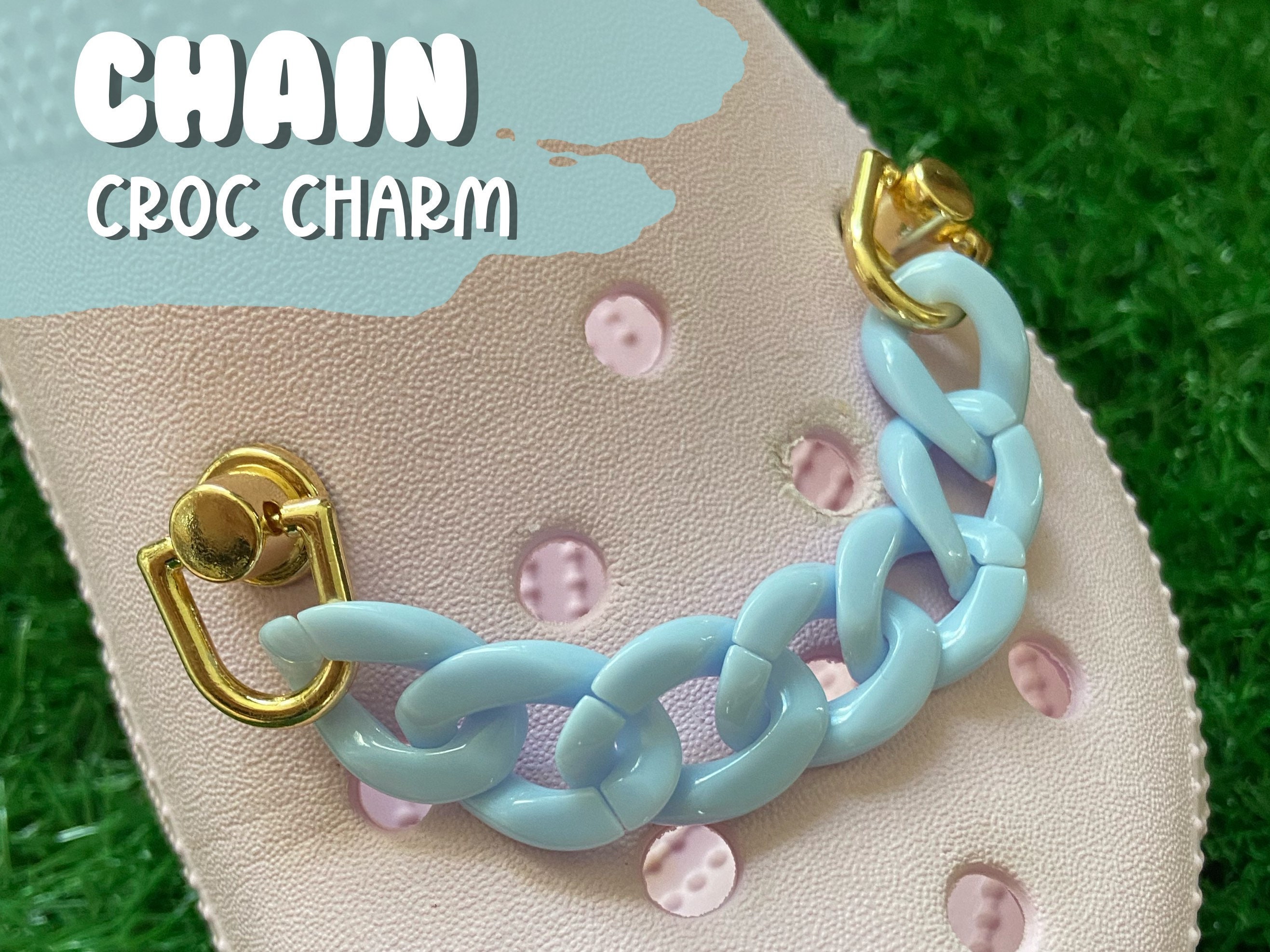 Croc Charm Chain With Gold Hardware // Handmade // Unique // | Etsy