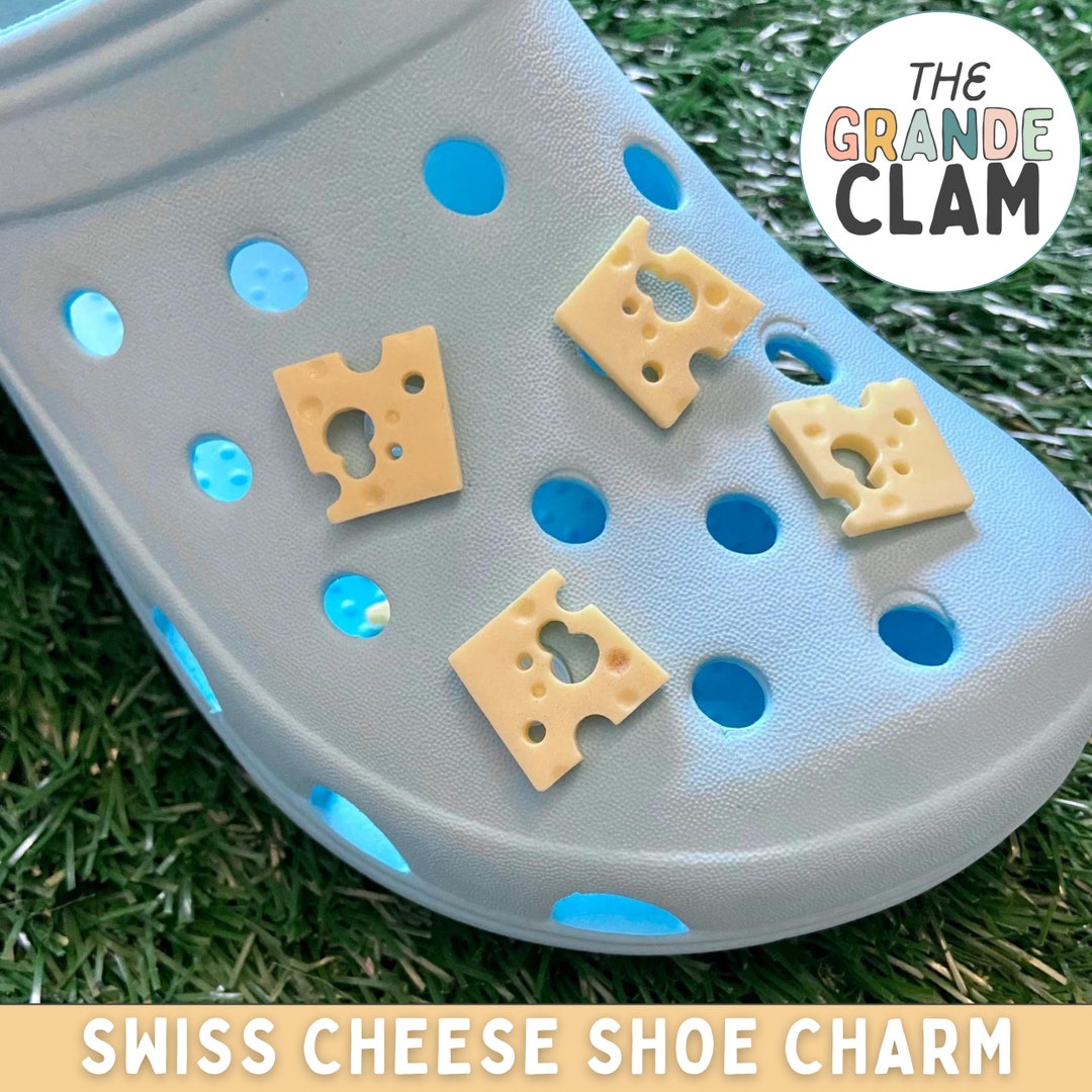 Handmade Swiss Cheese Shoe Charm | Funny Food Charm | Quirky Accessory ...