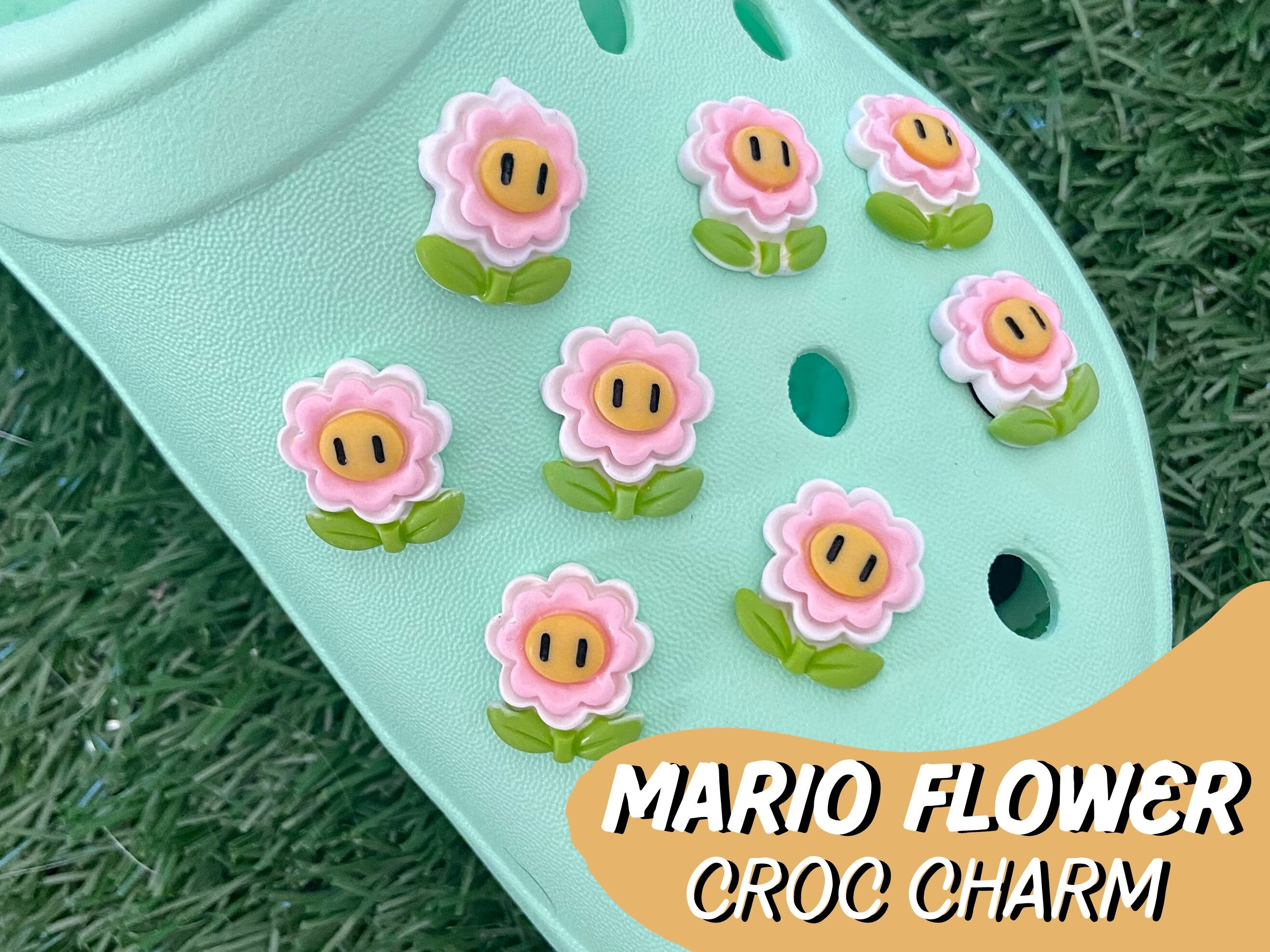 Craft Supplies & Tools Mario Flower Yellow Croc Shoe Charm // Handmade ...