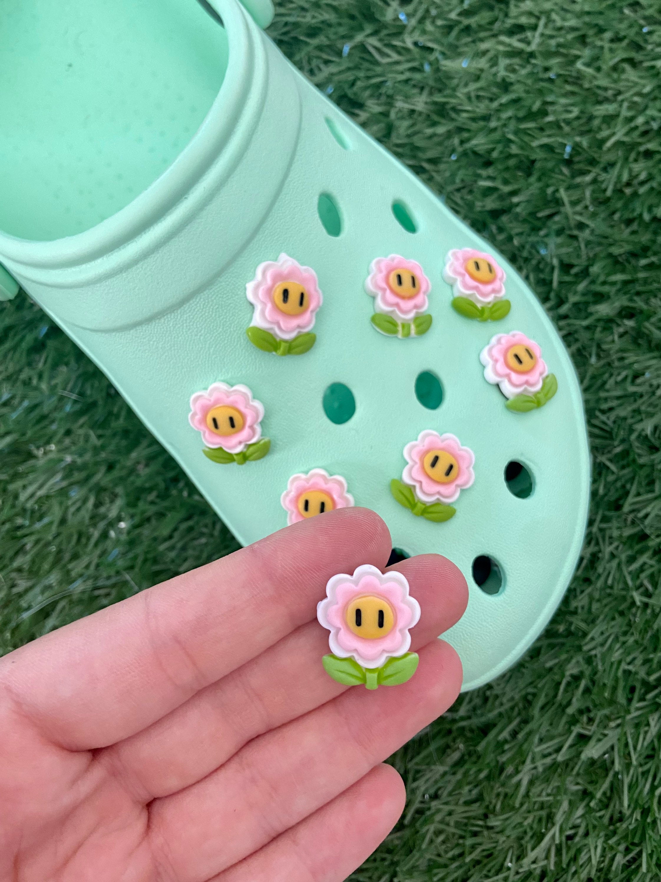 Craft Supplies & Tools Mario Flower Yellow Croc Shoe Charm // Handmade ...