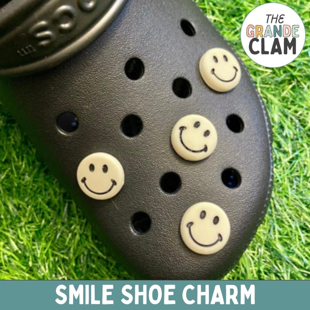 One Handmade Smile Shoe Charm | Happy Face Accessory | Fun Gift - Etsy